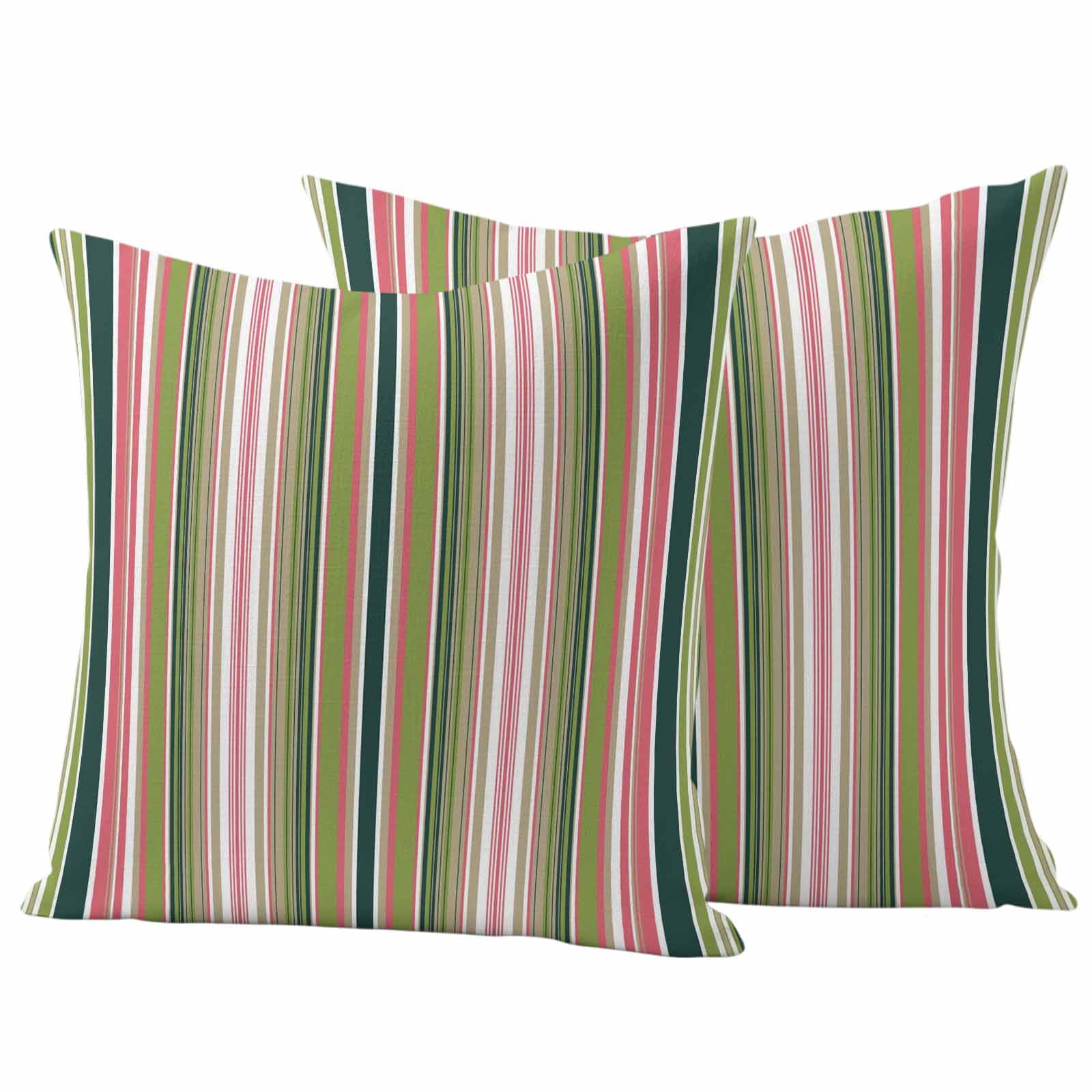 2 Pack Outdoor Waterproof Throw Pillow Covers,Abstract Colorful Stripe ...