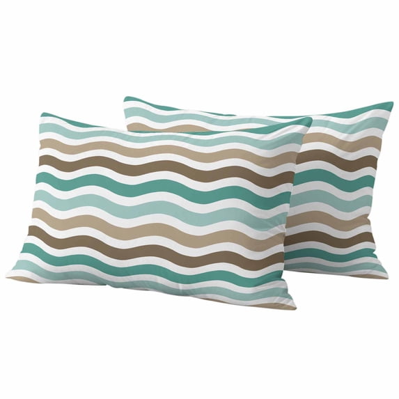 2 Pack Outdoor Waterproof Throw Pillow Covers,Abstract Cyan-brown Water ...