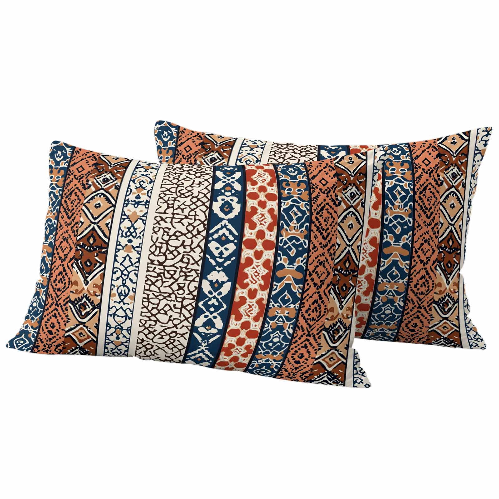 2 Pack Outdoor Waterproof Throw Pillow Covers,Abstract Ethnic Vintage ...