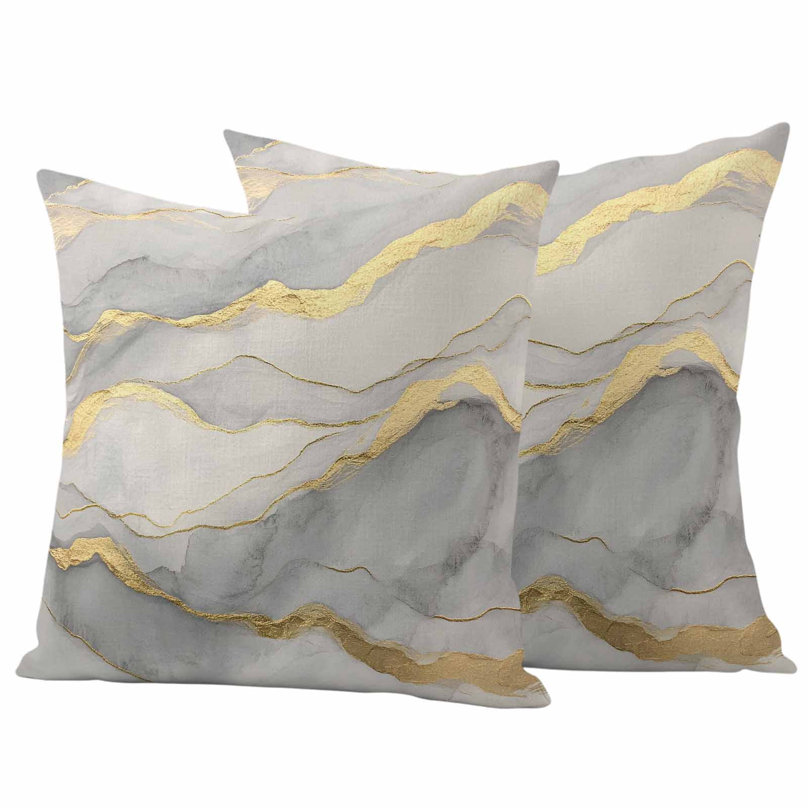 2 Pack Outdoor Waterproof Throw Pillow Covers,Abstract Gold Lines ...