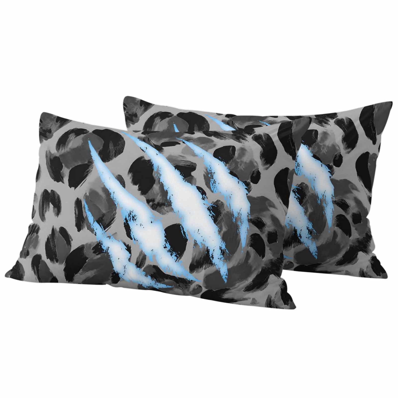2 Pack Outdoor Waterproof Throw Pillow Covers,Abstract Gray Leopard ...