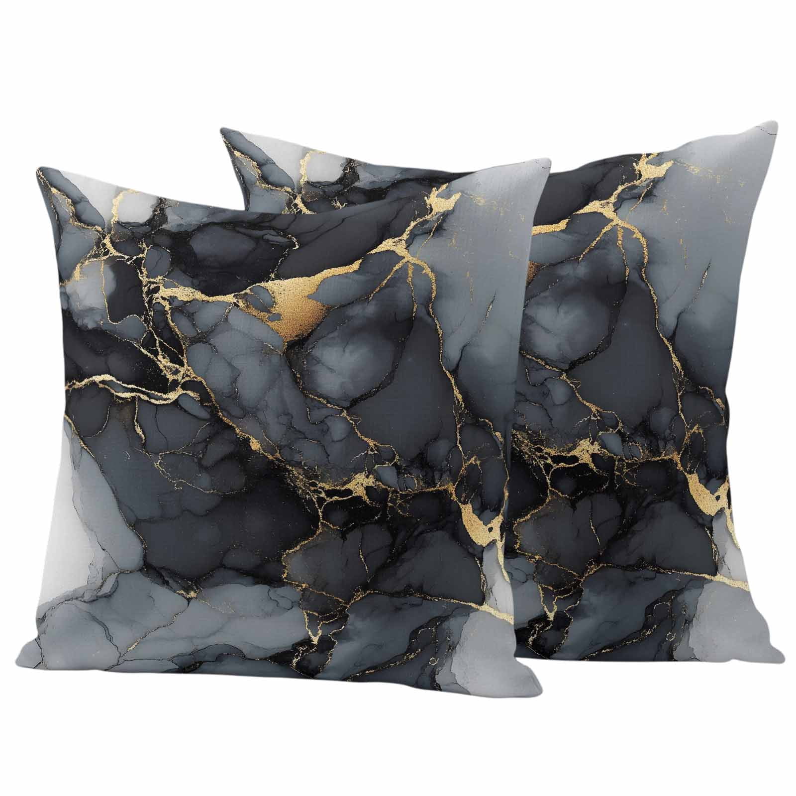 2 Pack Outdoor Waterproof Throw Pillow Covers,Abstract Natural Marble ...