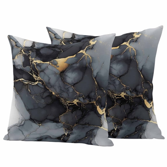 2 Pack Outdoor Waterproof Throw Pillow Covers,Abstract Natural Marble ...