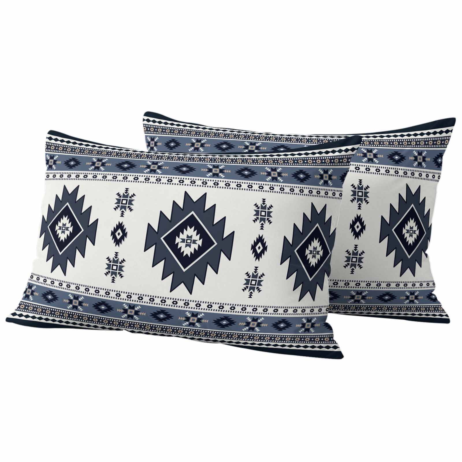 2 Pack Outdoor Waterproof Throw Pillow Covers,Aztec Dark Blue Bohemian ...