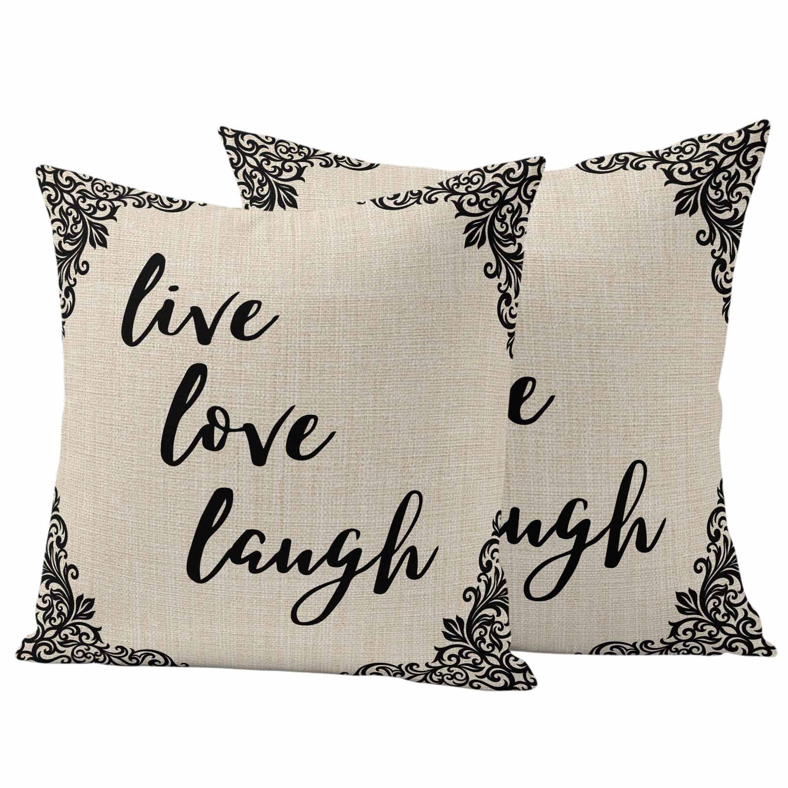 2 Pack Outdoor Waterproof Throw Pillow Covers,Black Pattern Abstract ...