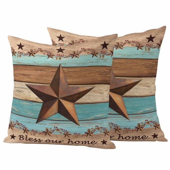 2 Pack Outdoor Waterproof Throw Pillow Covers,Bless Our Home Words ...