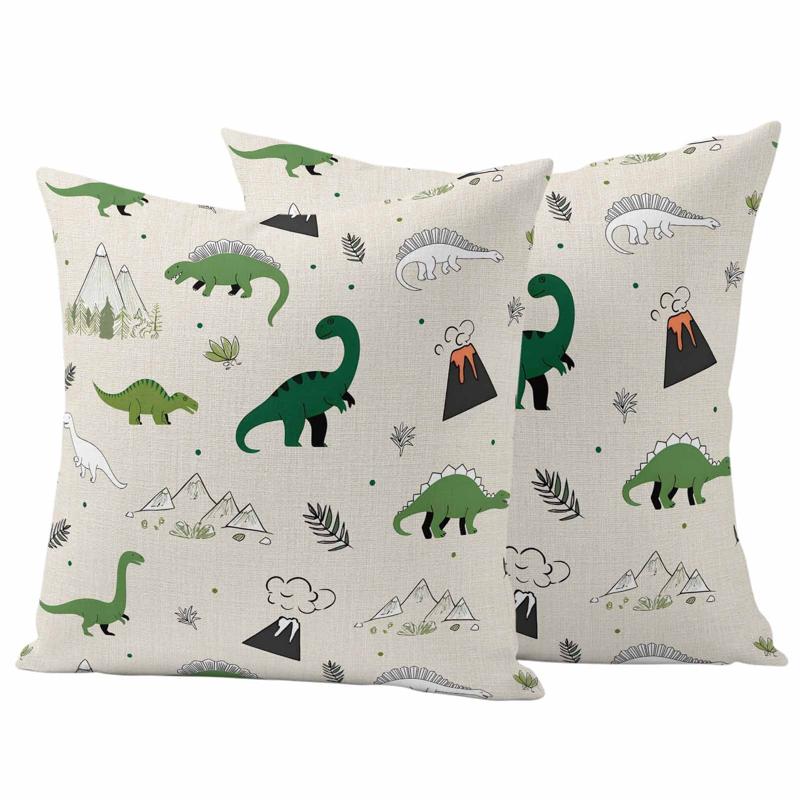 2 Pack Outdoor Waterproof Throw Pillow Covers,Cartoon Dinosaurs ...