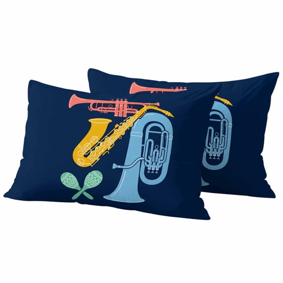 2 Pack Outdoor Waterproof Throw Pillow Covers,Cartoon Instruments on ...