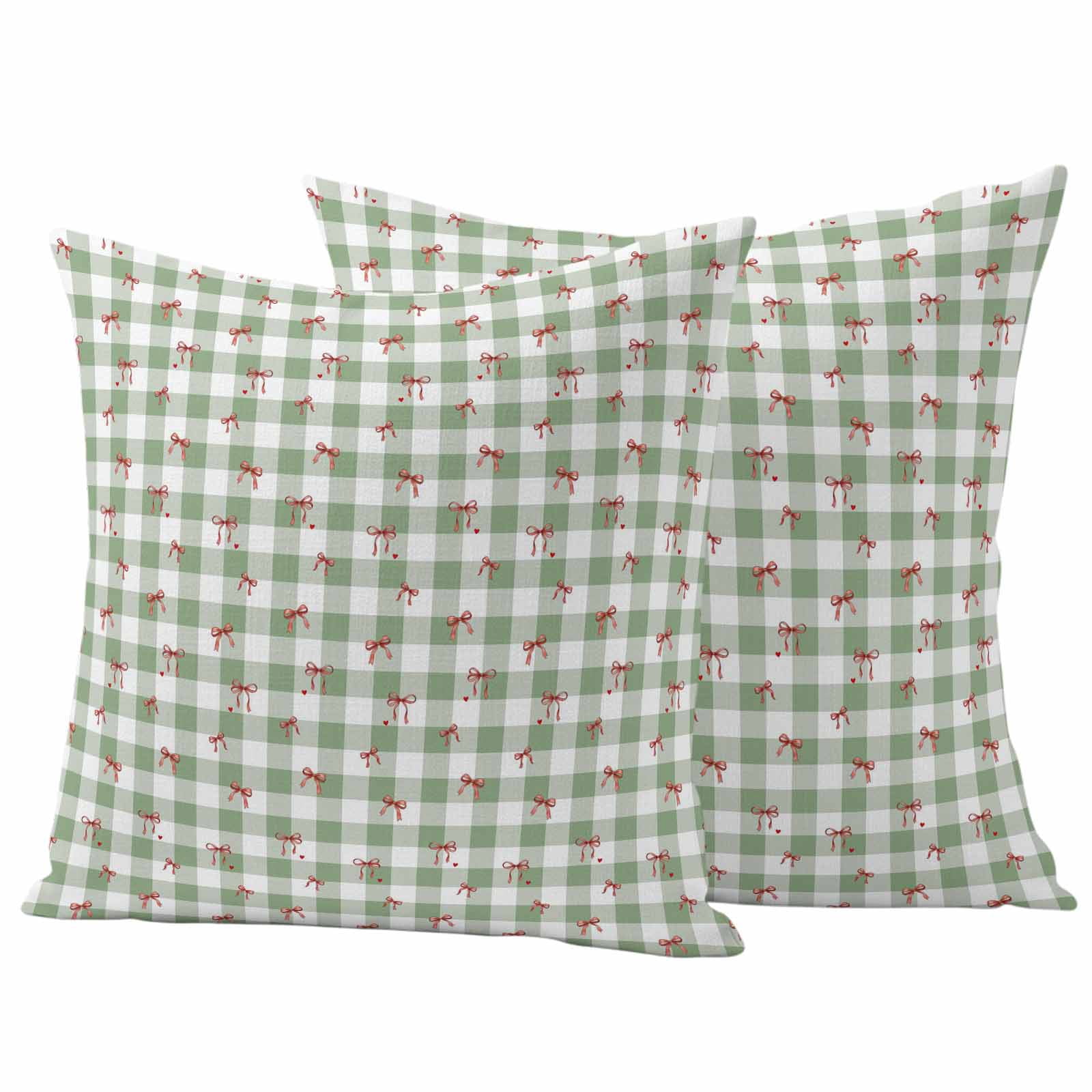 2 Pack Outdoor Waterproof Throw Pillow Covers,Country Bow Checkered ...
