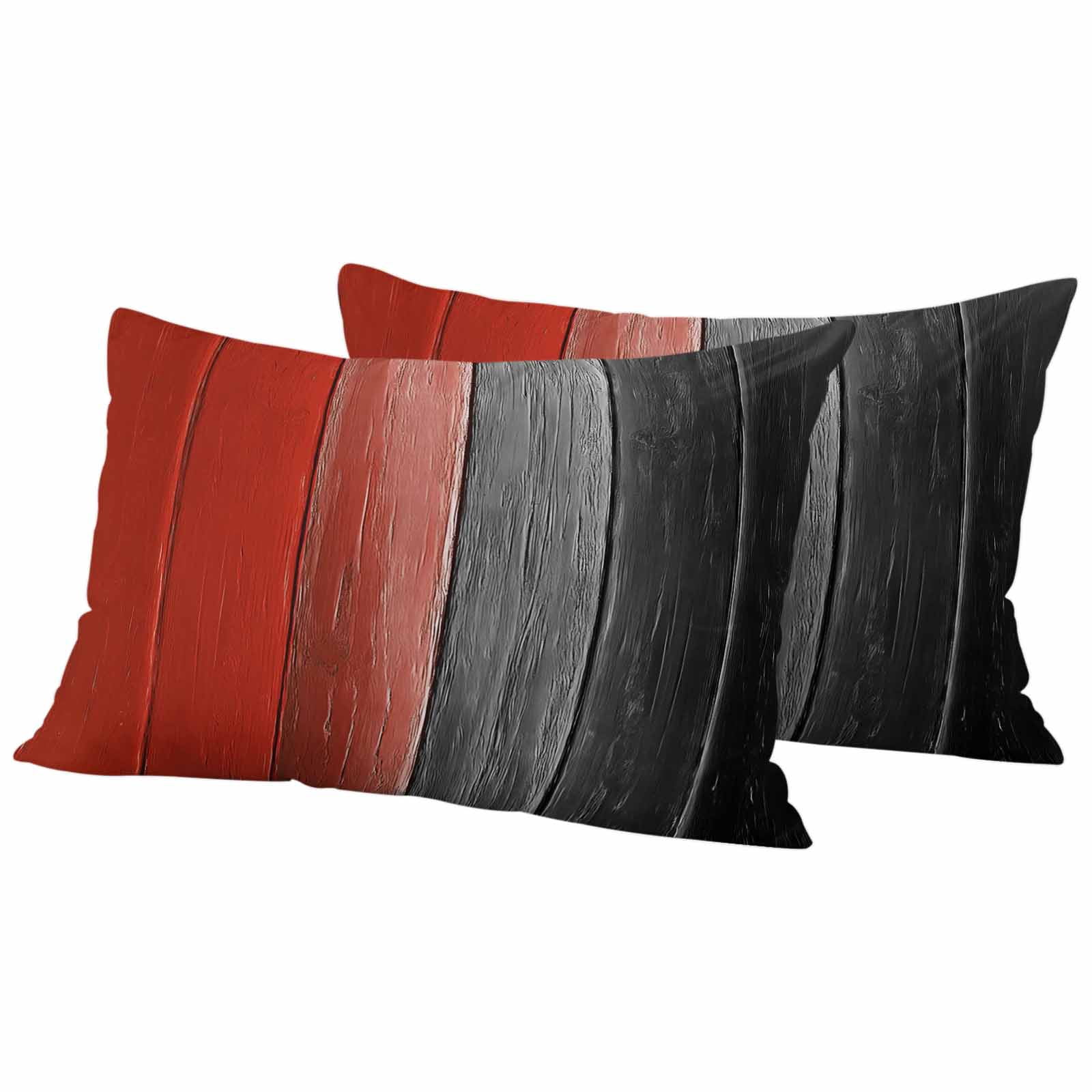 2 Pack Outdoor Waterproof Throw Pillow Covers,Country Red Black ...