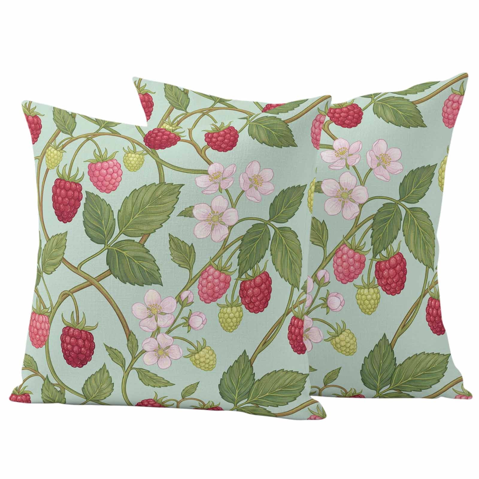 2 Pack Outdoor Waterproof Throw Pillow Covers,Farmhouse Berry Red Pink ...