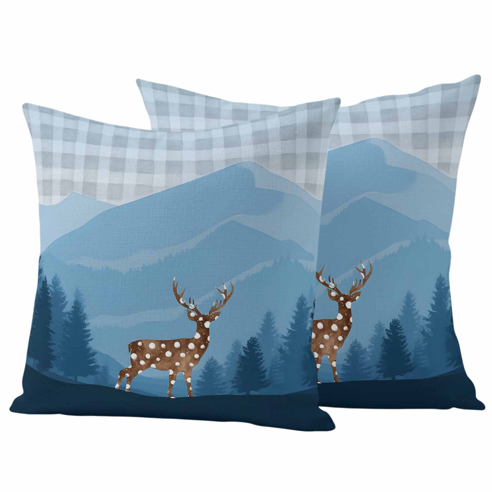 2 Pack Outdoor Waterproof Throw Pillow Covers,Forest Polka Dot Deer ...