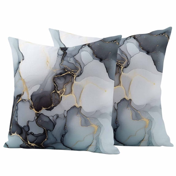 2 Pack Outdoor Waterproof Throw Pillow Covers,Gradient Black Gray ...