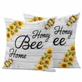 2 Pack Outdoor Waterproof Throw Pillow Covers,Honey Bee Home Words Farm ...