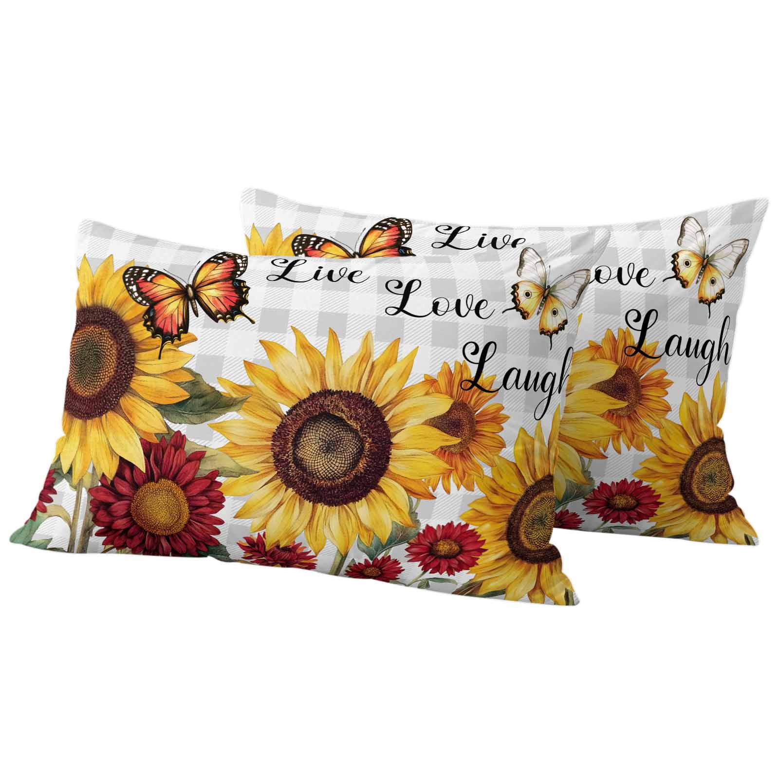 2 Pack Outdoor Waterproof Throw Pillow Covers,Live Love Laugh Farm ...