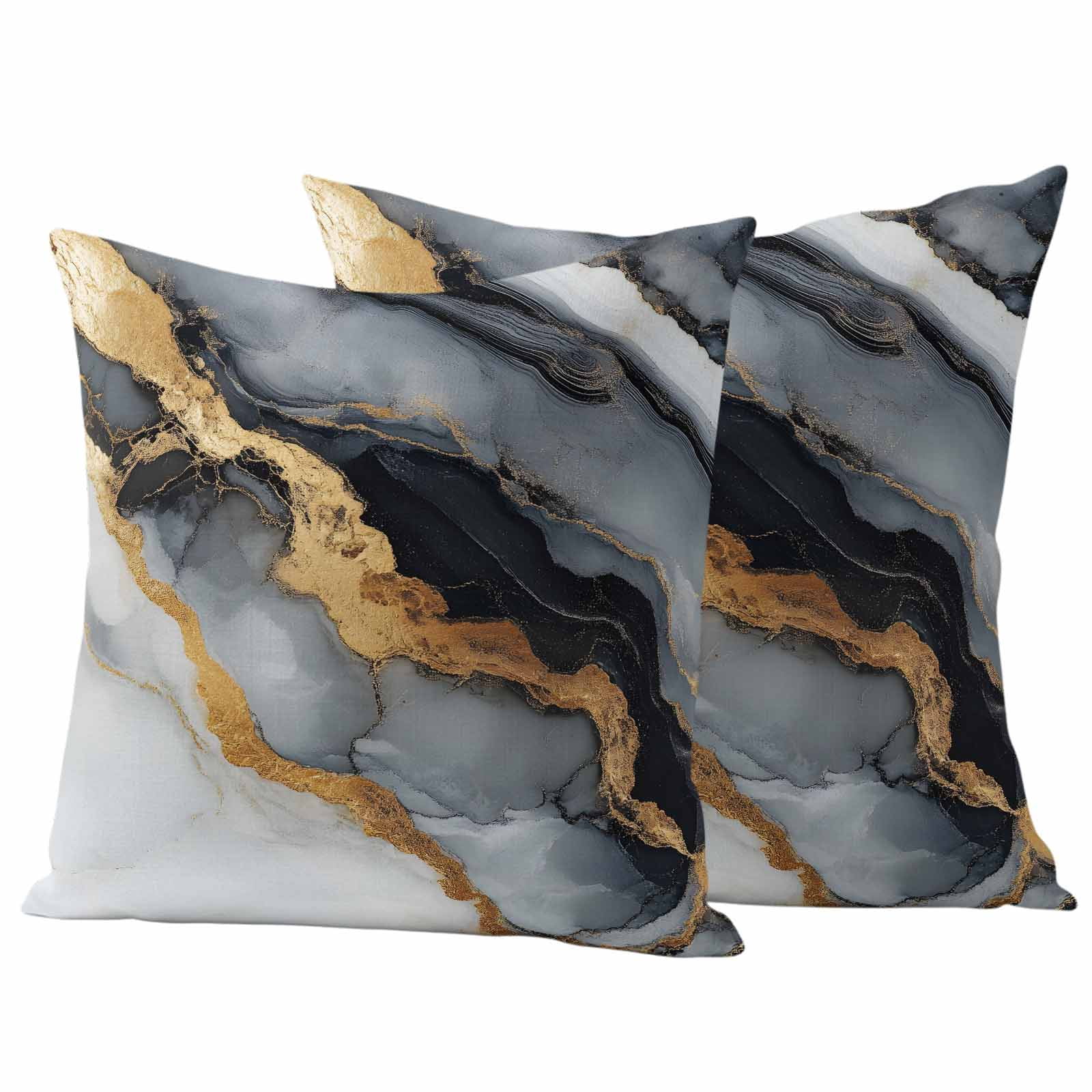 2 Pack Outdoor Waterproof Throw Pillow Covers,Marble Texture Ombre ...