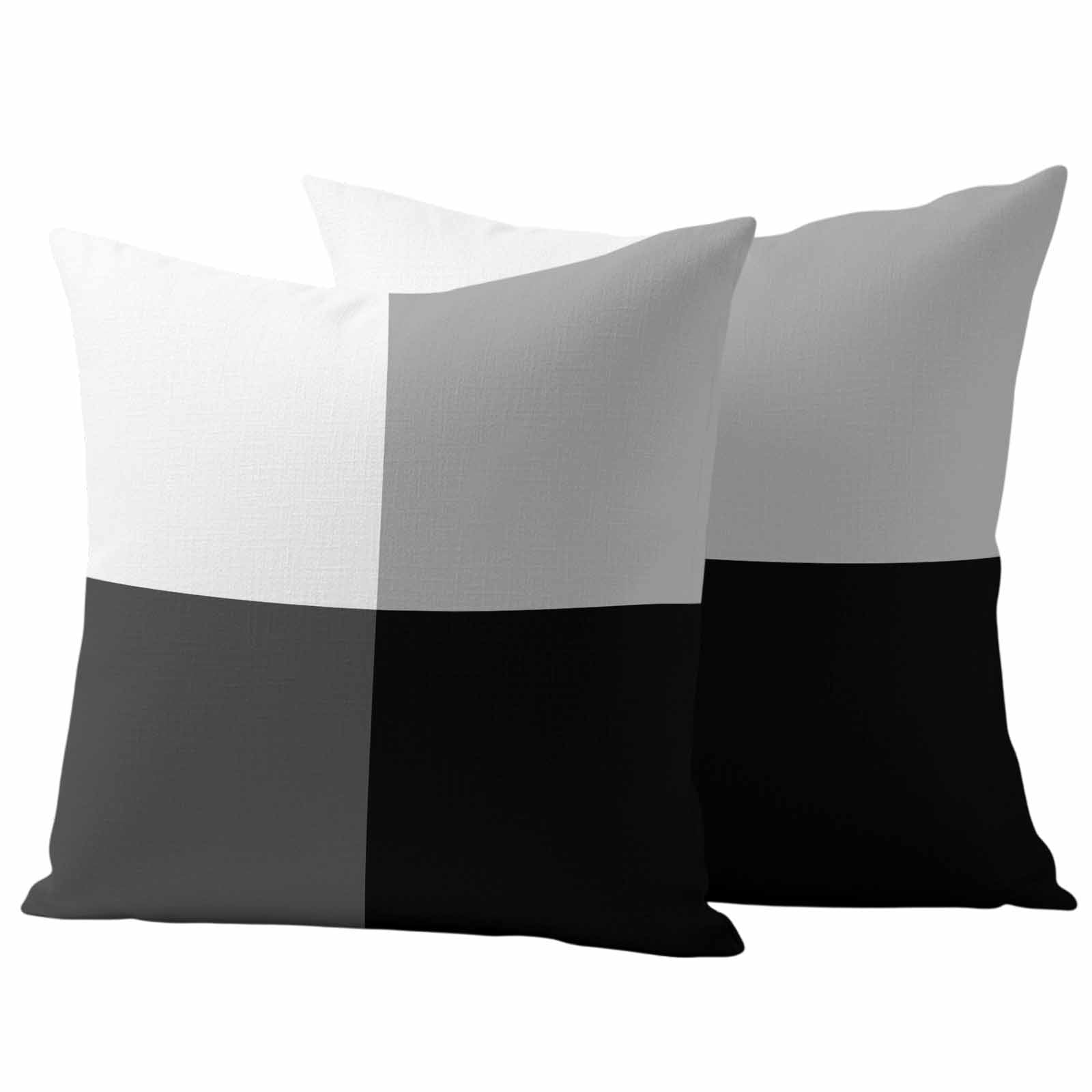 2 Pack Outdoor Waterproof Throw Pillow Covers,Modern Black Gray White ...