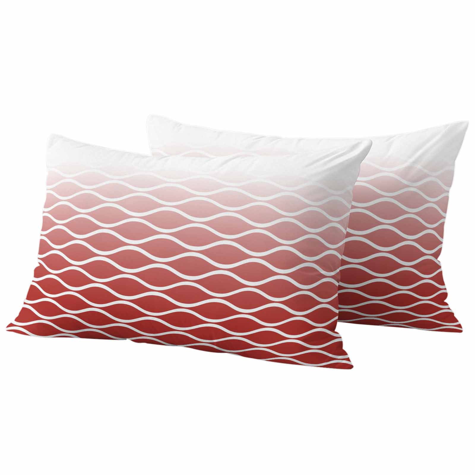 2 Pack Outdoor Waterproof Throw Pillow Covers,Modern White Wave Line ...