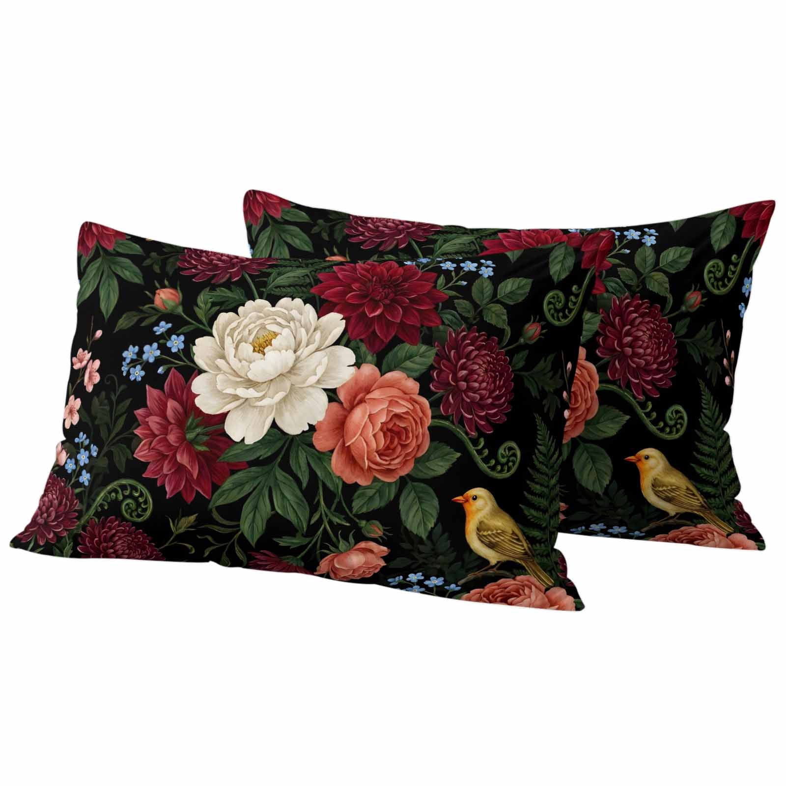 2 Pack Outdoor Waterproof Throw Pillow Covers,Pastoral Colorful Flower ...