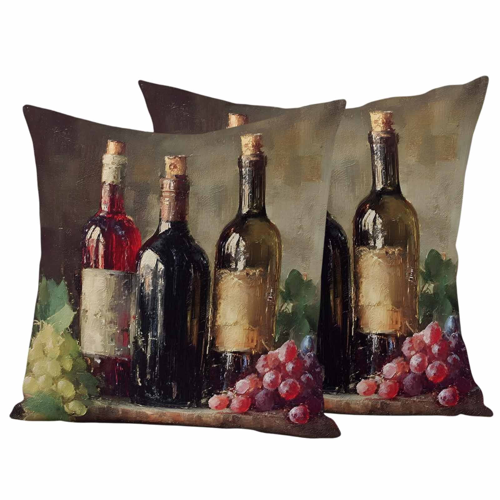 2 Pack Outdoor Waterproof Throw Pillow Covers,Pastoral Grape Leaves ...