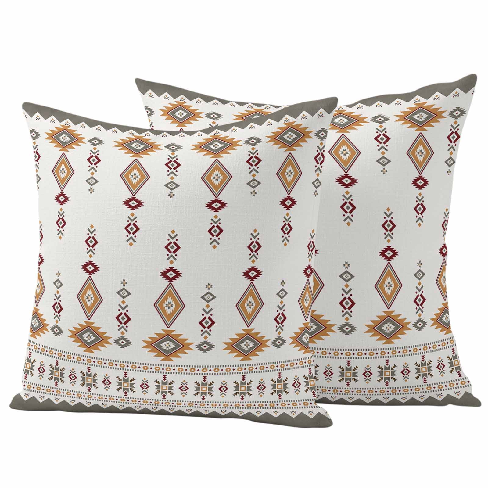 2 Pack Outdoor Waterproof Throw Pillow Covers,Retro Bohemian Tribal ...