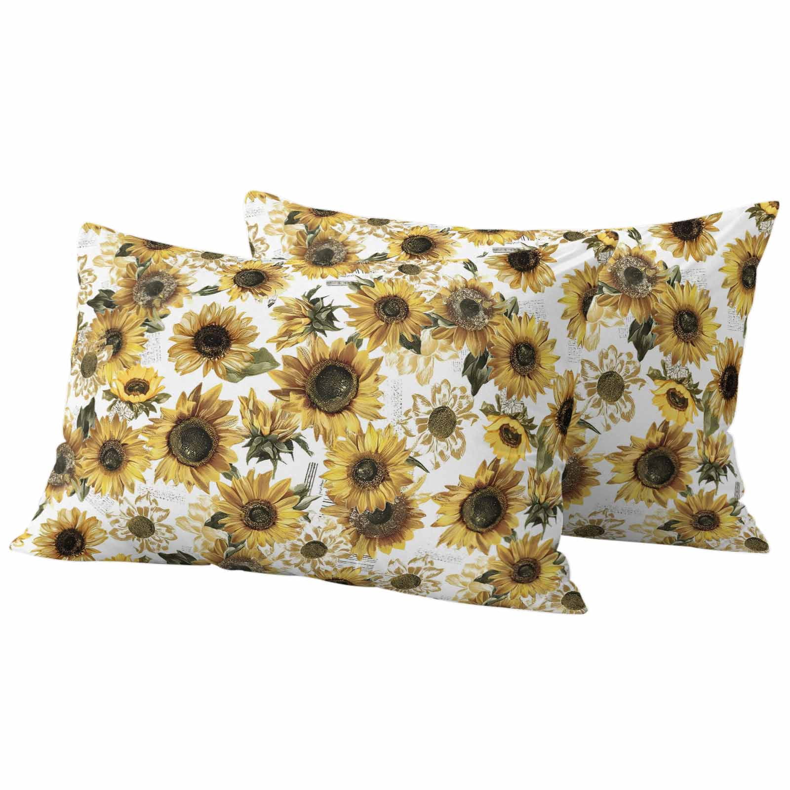 2 Pack Outdoor Waterproof Throw Pillow Covers,Spring Summer Sunflower ...