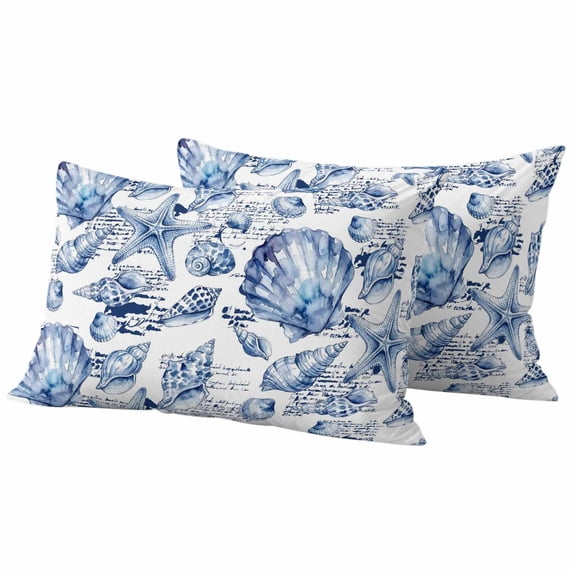 2 Pack Outdoor Waterproof Throw Pillow Covers,Summer Blue Starfish ...