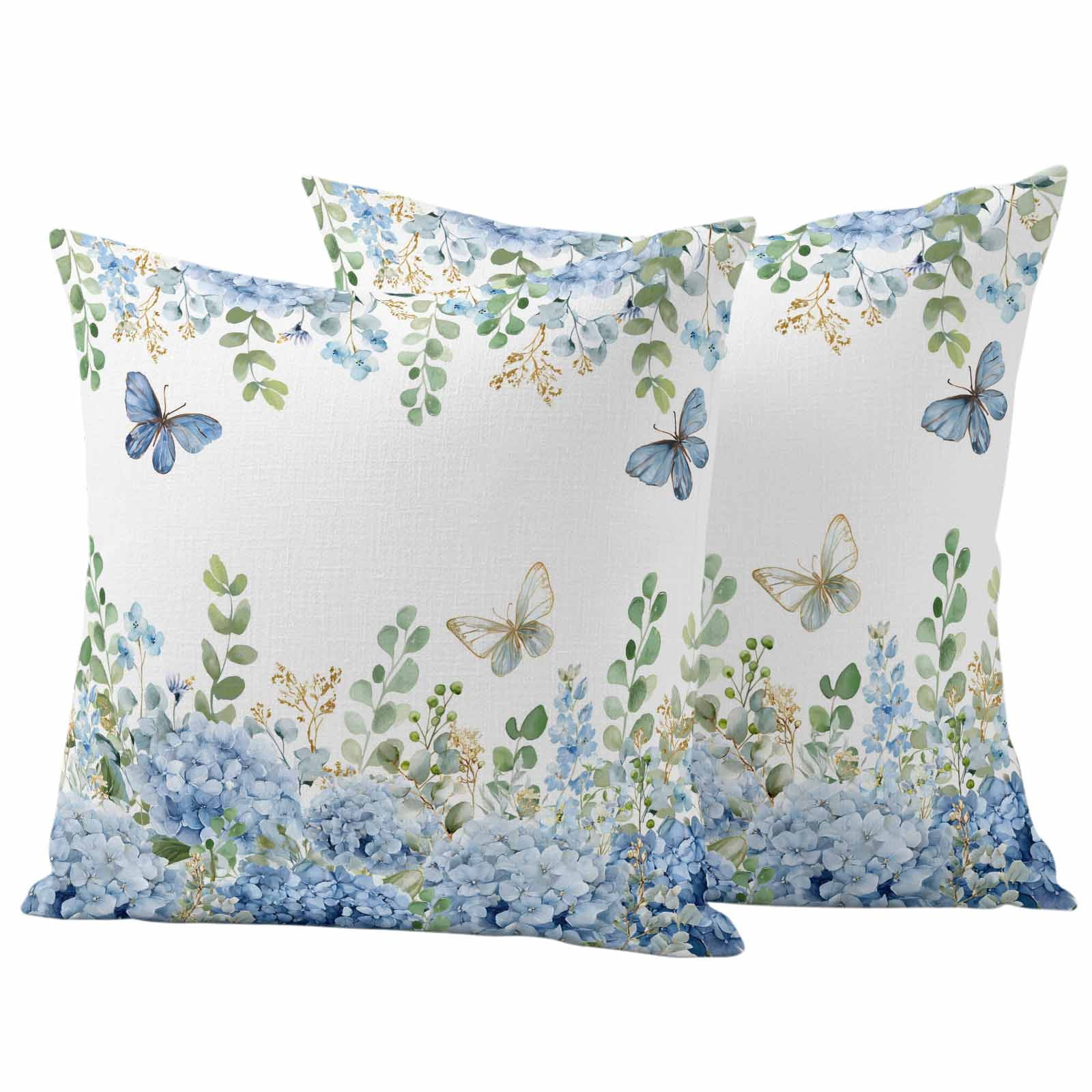 2 Pack Outdoor Waterproof Throw Pillow Covers,Summer Flower Leaf ...