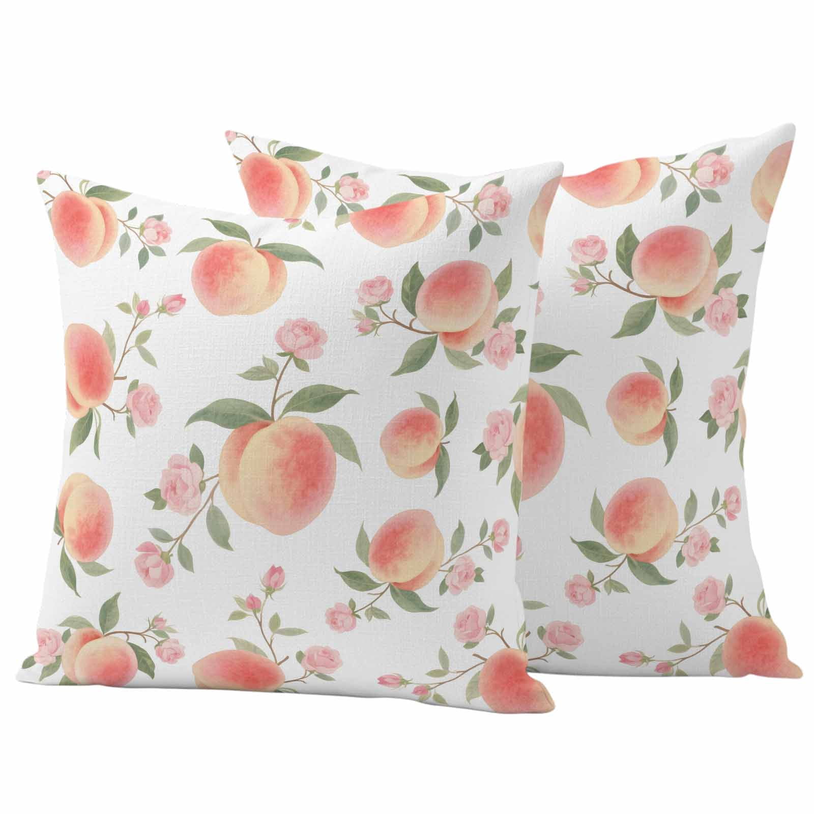 2 Pack Outdoor Waterproof Throw Pillow Covers,Summer Fruit Pink Honey ...