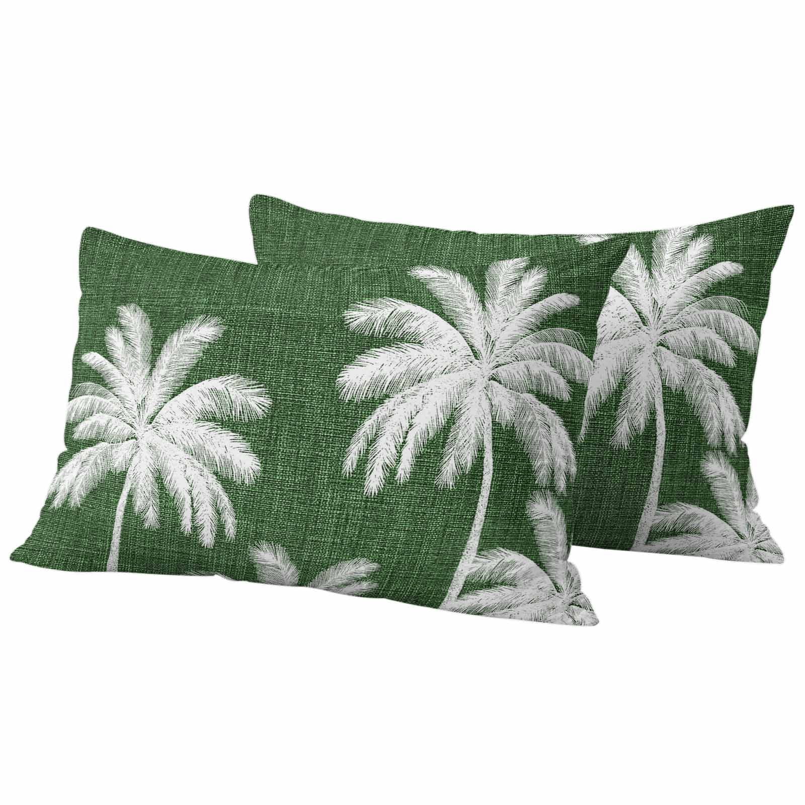 2 Pack Outdoor Waterproof Throw Pillow Covers,Tropical Coconut Tree ...