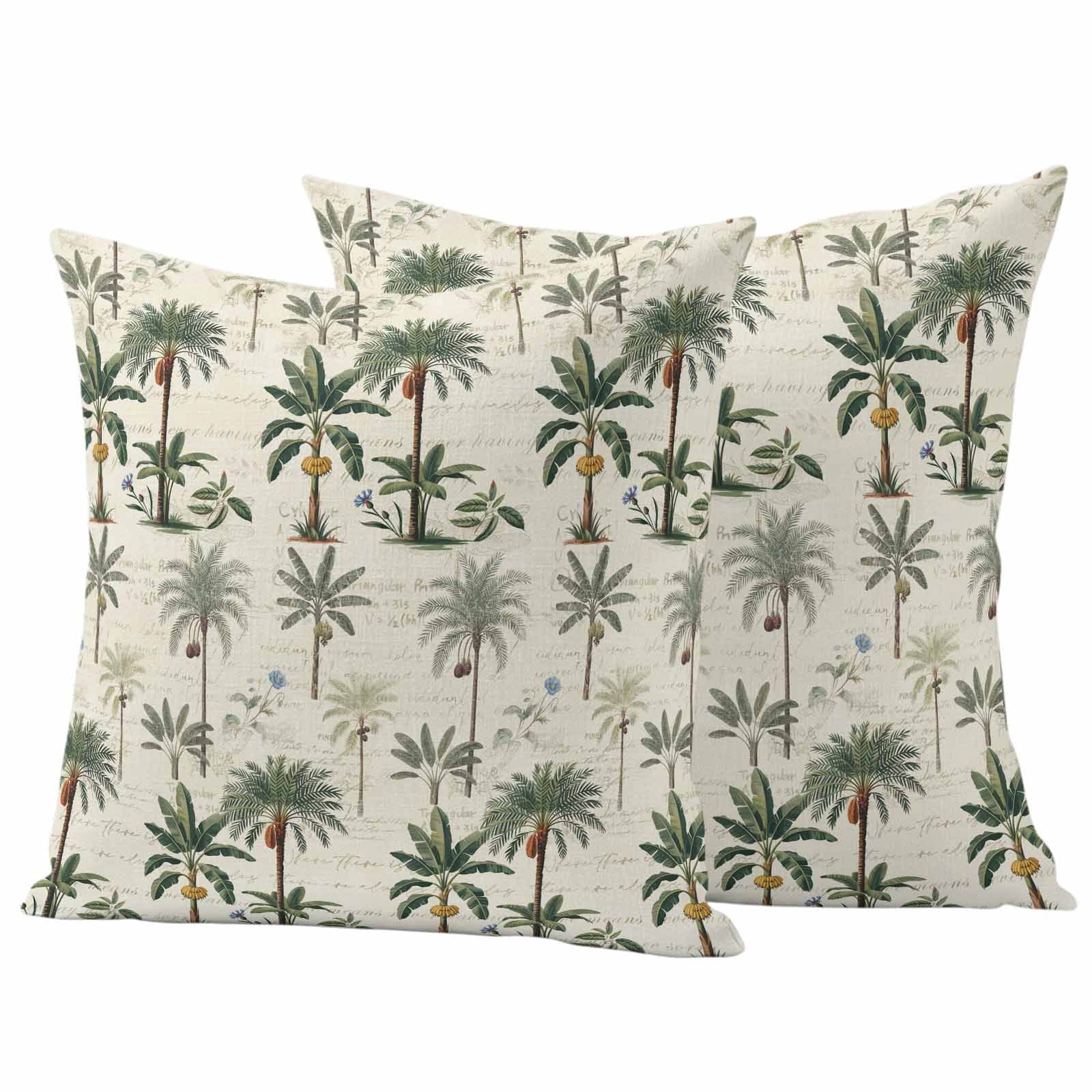 2 Pack Outdoor Waterproof Throw Pillow Covers,Tropical Palm and Banana ...