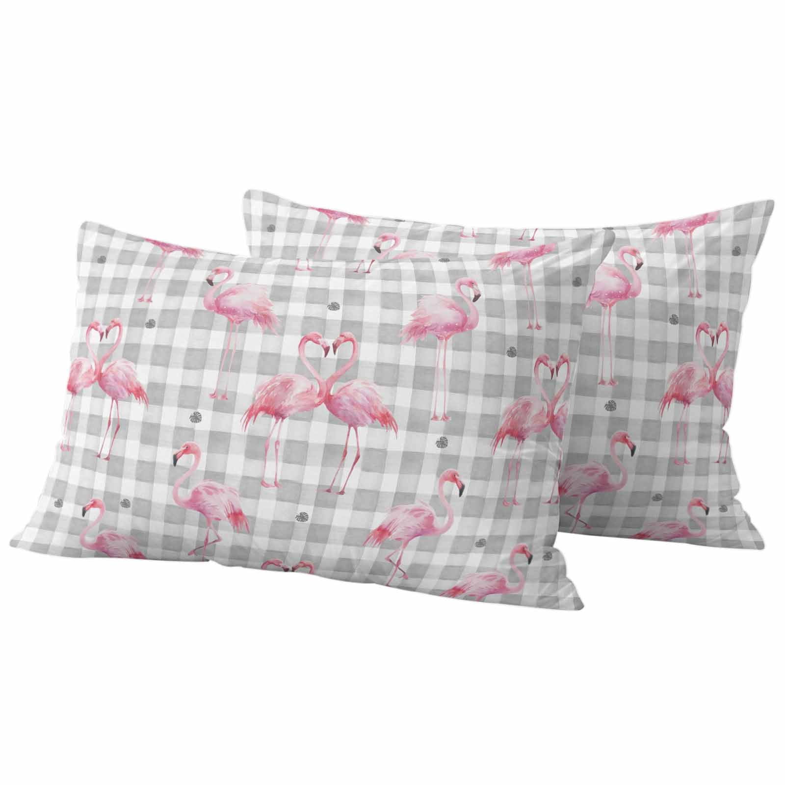 2 Pack Outdoor Waterproof Throw Pillow Covers,Tropical Pink Flamingo ...