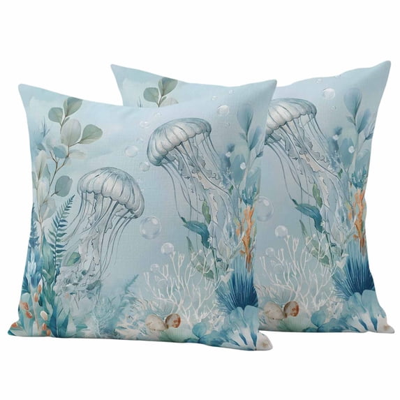 2 Pack Outdoor Waterproof Throw Pillow Covers,Underwater World ...