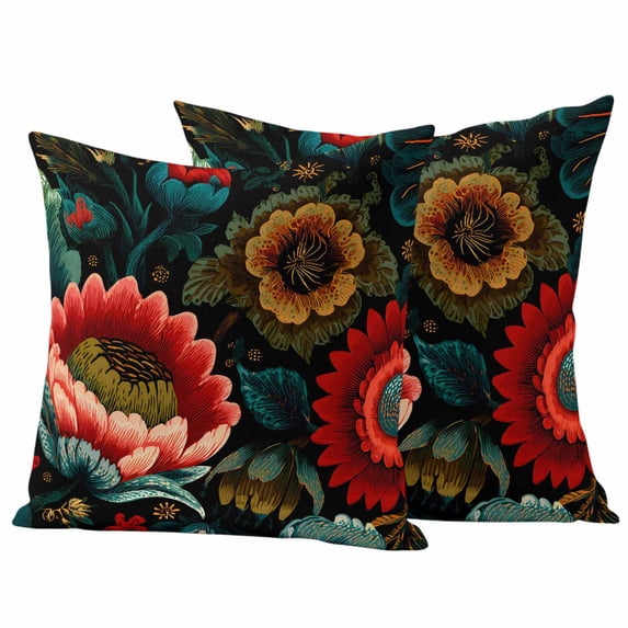 2 Pack Outdoor Waterproof Throw Pillow Covers,Vintage Abstract Boho Red ...