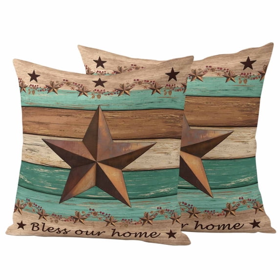 2 Pack Outdoor Waterproof Throw Pillow Covers,Vintage Country Star ...