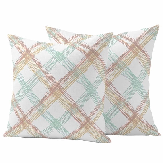 2 Pack Outdoor Waterproof Throw Pillow Covers,Watercolor Abstract Line ...