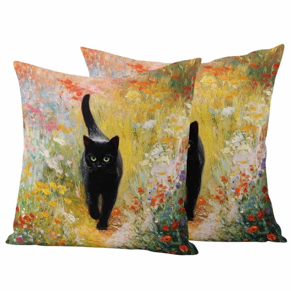 2 Pack Outdoor Waterproof Throw Pillow Covers,Watercolor Flower Leaves ...