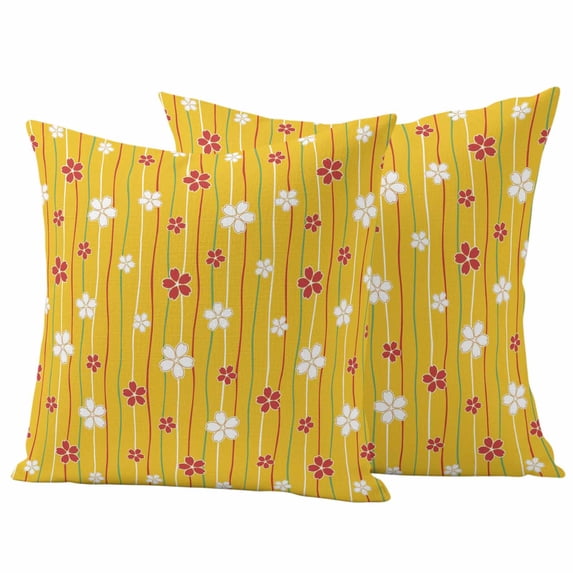2 Pack Outdoor Waterproof Throw Pillow Covers,Watercolor Japanese ...