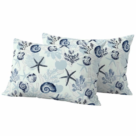 2 Pack Outdoor Waterproof Throw Pillow Covers,Watercolor Marine Life ...