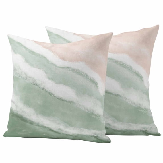 2 Pack Outdoor Waterproof Throw Pillow Covers,Watercolor Ocean Beach ...