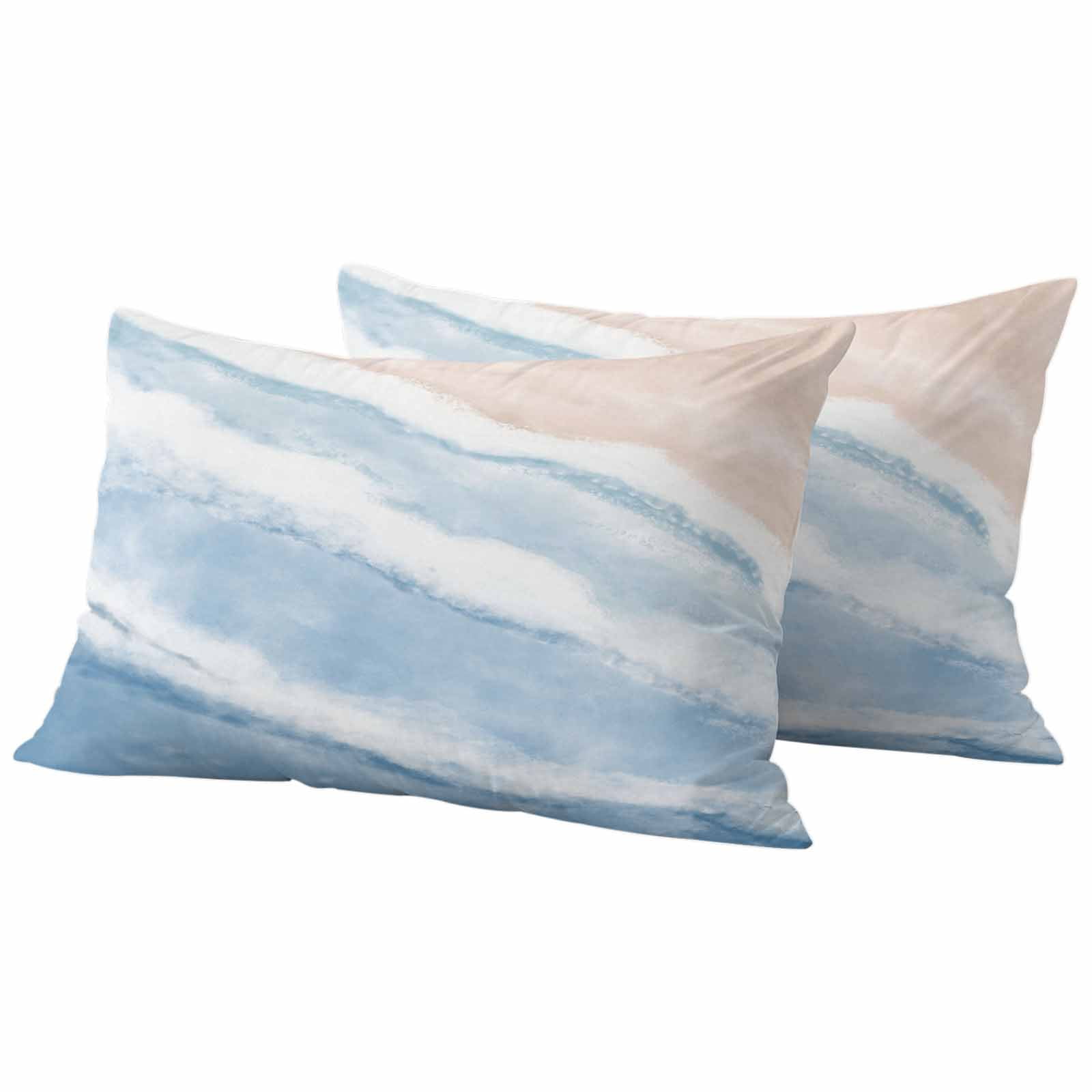2 Pack Outdoor Waterproof Throw Pillow Covers,Watercolor Ocean Blue ...