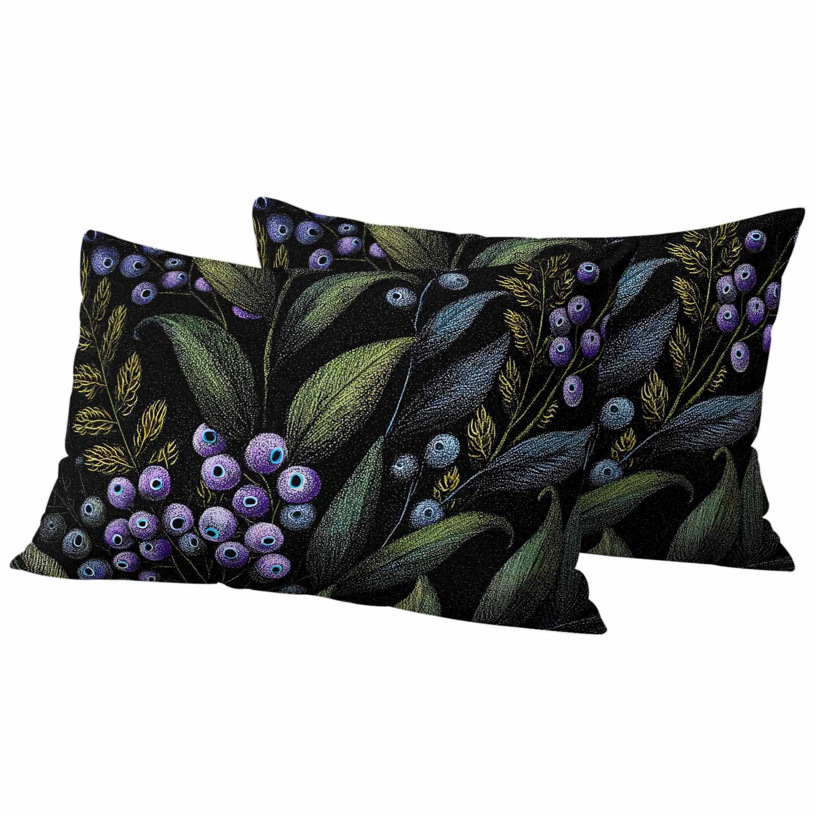 2 Pack Outdoor Waterproof Throw Pillow Covers,Watercolor Purple Berry ...