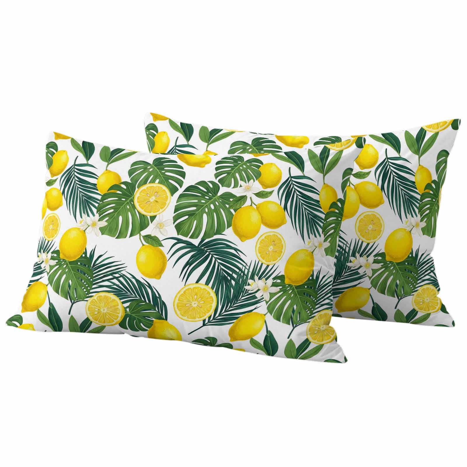 2 Pack Outdoor Waterproof Throw Pillow Covers,Yellow Lemon Green ...