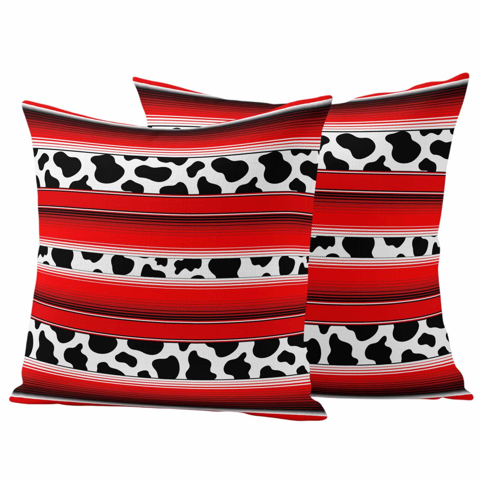 2 Pack Outdoor Waterproof Throw Pillows, Abstract Animals Milk Cow Skin ...