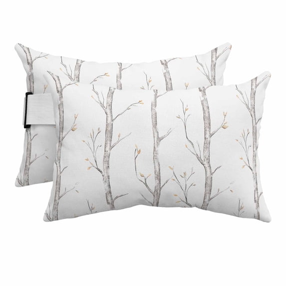2 Pack Outdoor Waterproof Throw Pillows for Head,Simple Tree Branch ...