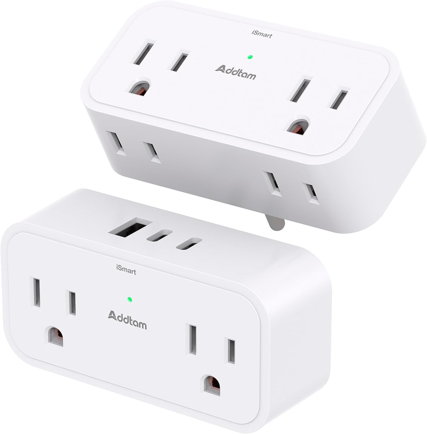 2 Pack Outlet Extender Multi Plug Outlet - 4 AC Outlets 3 USB Wall ...
