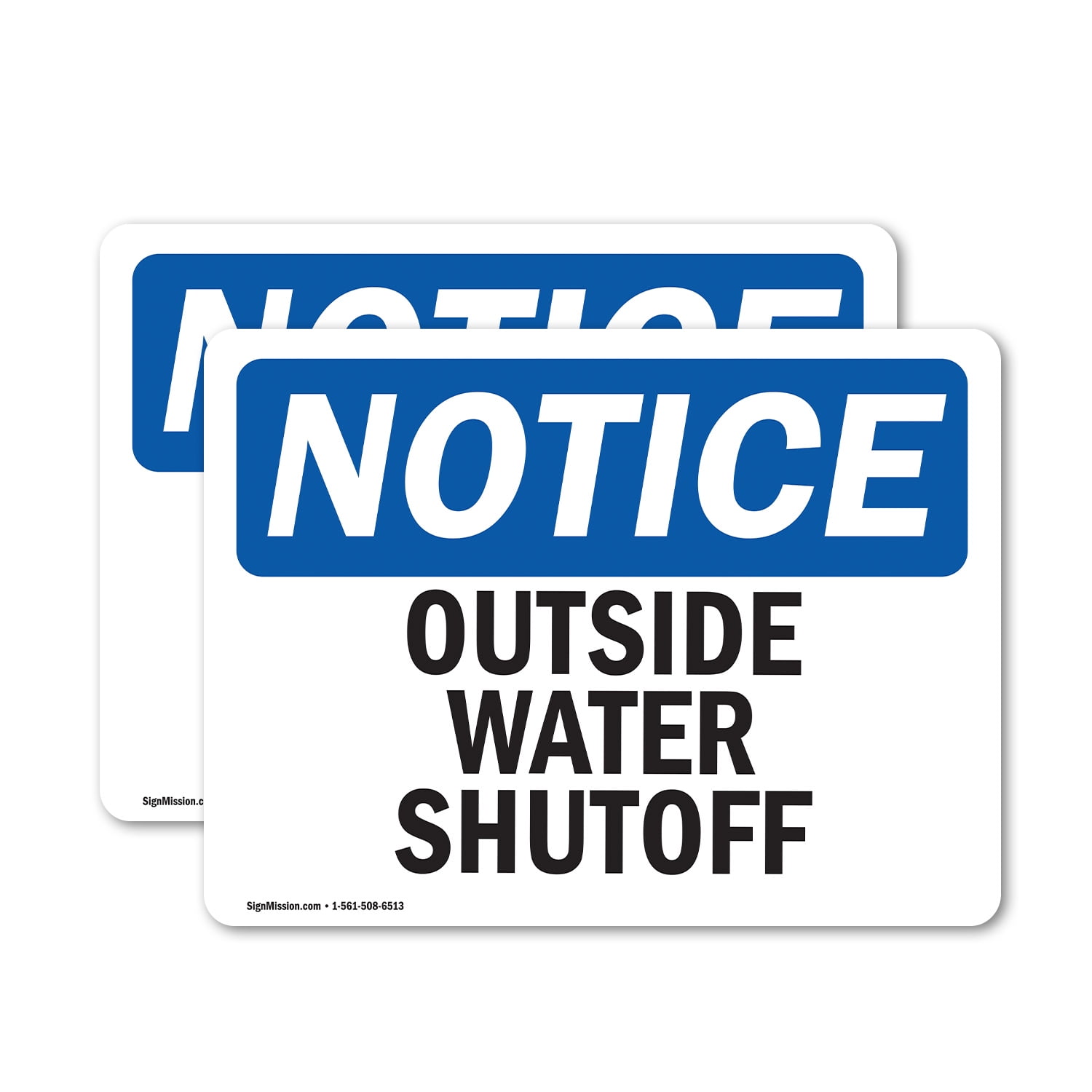 (2 Pack) Outside Water Shutoff OSHA Notice Sign 5 Inch X 3.5 Inch Vinyl ...