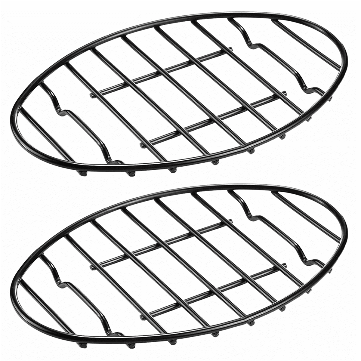 2 Pack Oval Roasting Rack - 12 Inch Black Cooling with Integrated Feet ...
