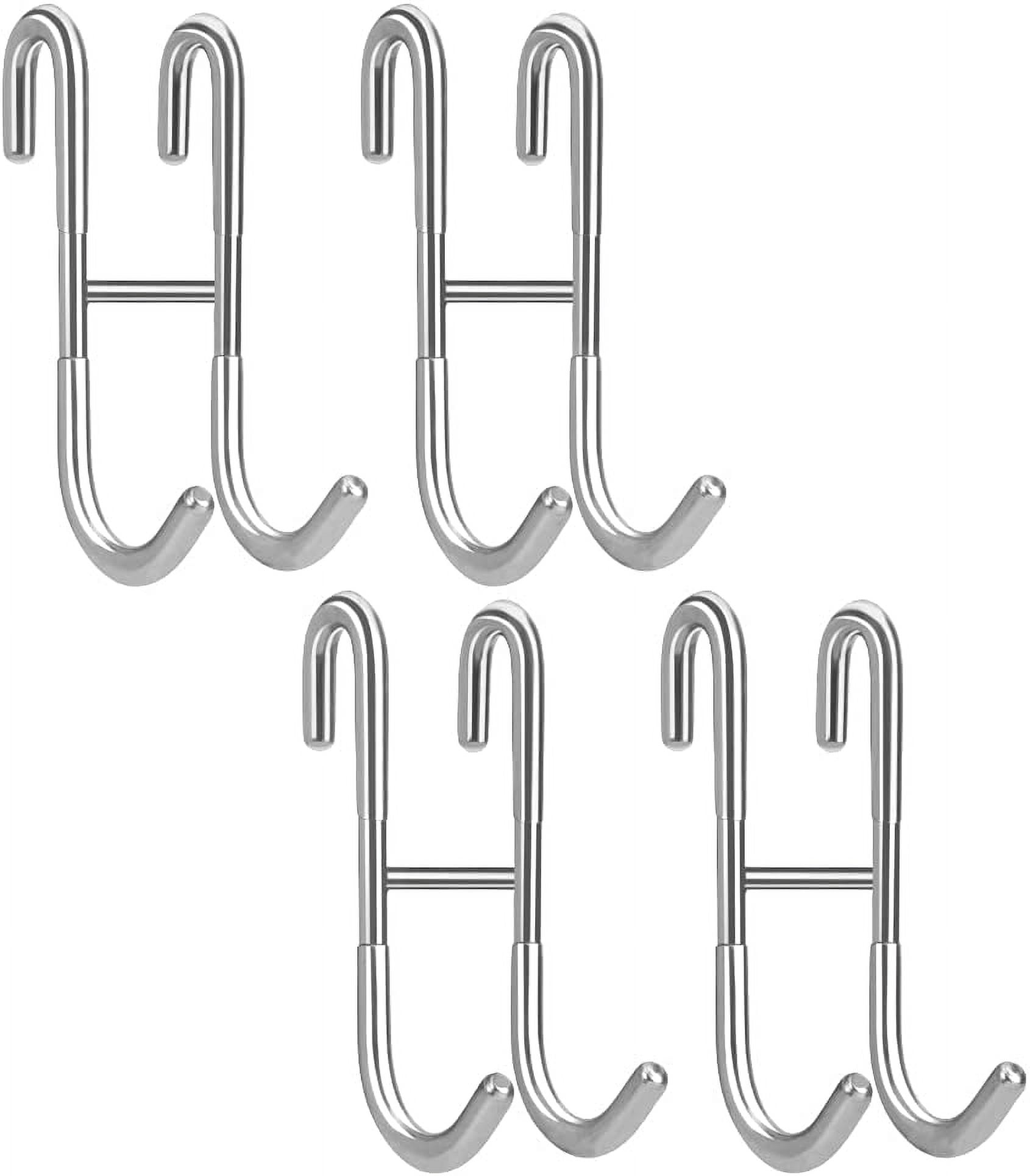 2 Pack Over Shower Glass Door Hooks, Polished Silver, SUS 304 Stainless ...