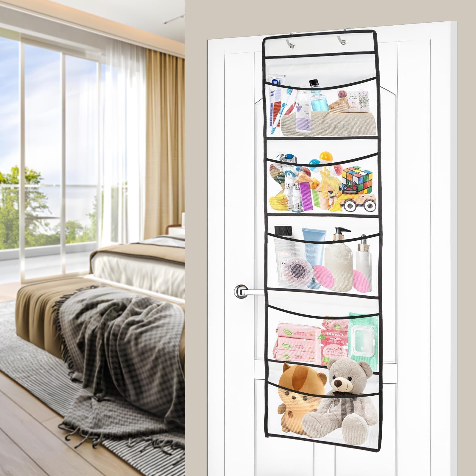 2 Pack Over The Door Pantry Organizer Hanging Storage Room Organizer 5 ...